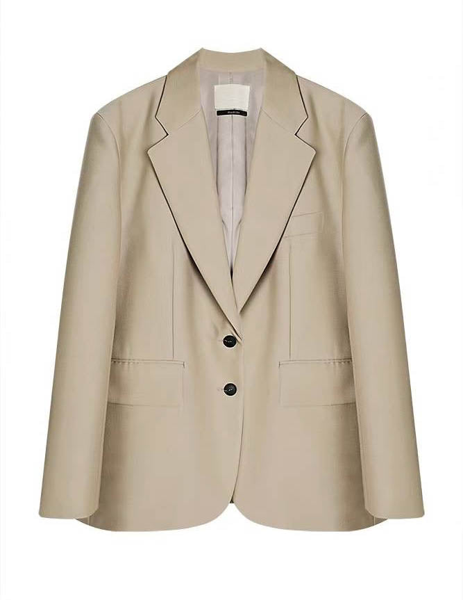 ELINOR WOOL SILK BLAZER BEIGE – SANNA New York